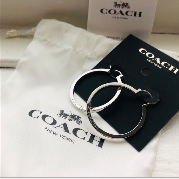 Coach | Jewelry | Coach Silver Hoop Earring | Poshmark
